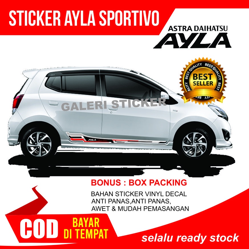 Jual sticker striping mobil daihatsu ayla sport keren modif murah vinyl ...