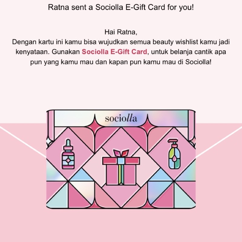 Jual Sociolla EGIFT Card 500k | Shopee Indonesia