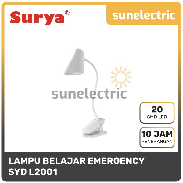 Jual Surya SYD-L2001 Lampu Meja Belajar Jepit Emergency LED Flexible ...