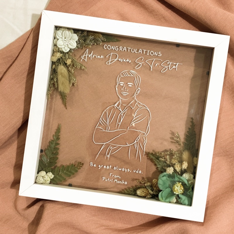 Jual [Free Illustration & Box] Illustration and Dried Flower in Acrylic ...