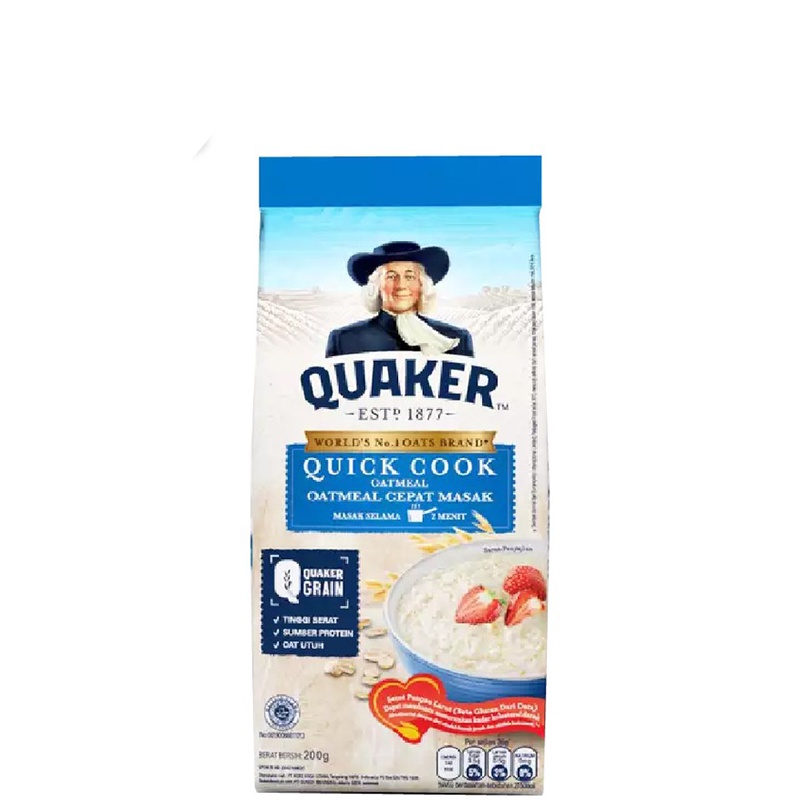 Jual Quaker Quick Cook Oatmeal 200 gr | Shopee Indonesia