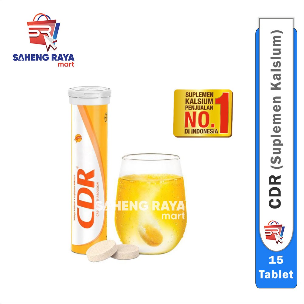 Jual CDR Suplemen Kalsium Vit C Rasa Jeruk 15 Tablet effervescent ...