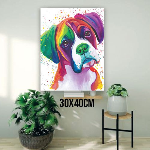 Jual Ukuran 30x40 Poster Kayu gambar anjing animal poster hiasan ...