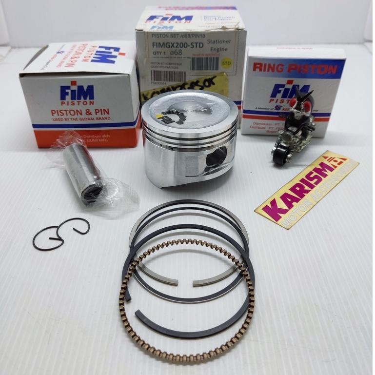 Jual Piston Kit Seher Seker Kompresor GX 200 Oversize OS STD 50 100 pin 18 pen 18 Fim GX200 ...