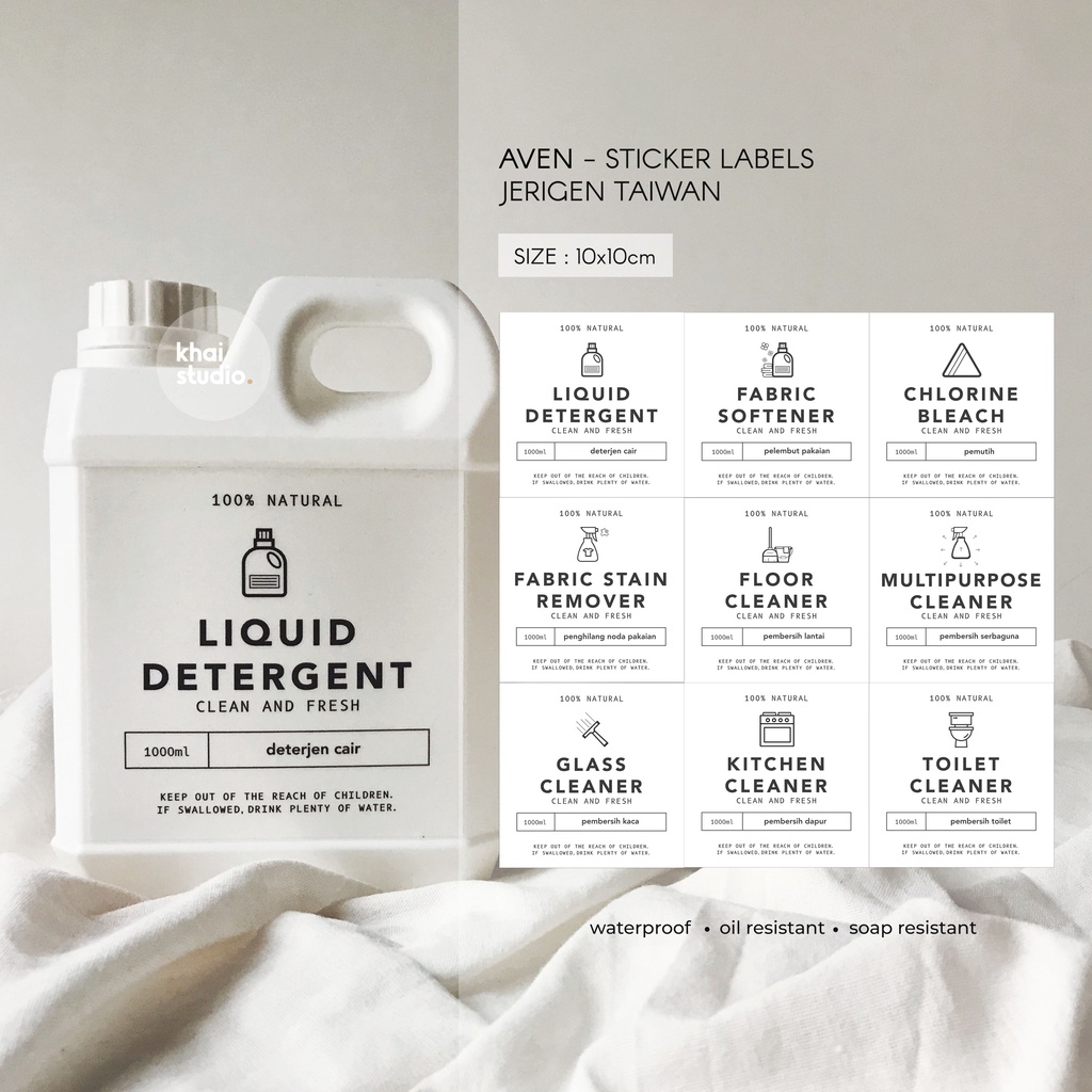 Jual AVEN - Label Sticker Botol Refill LAUNDRY | Shopee Indonesia