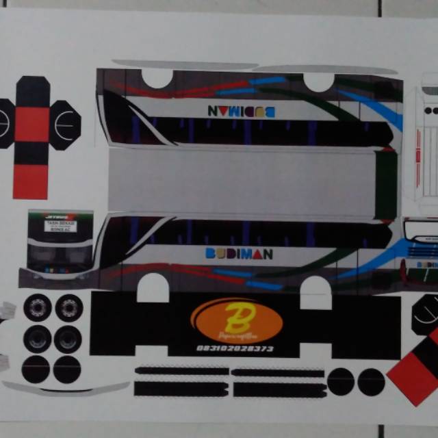 Jual Lembaran papercraft bus paperbus Budiman Jetbus Hdd 2 murah ...