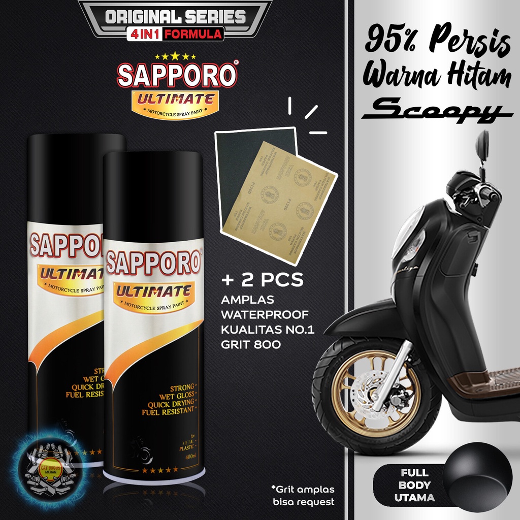 Jual PAKET HITAM DOFF SCOOPY SAPPORO ULTIMATE 4 IN 1 OH01 PRESTIGE ...