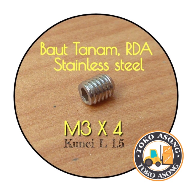 Jual Baut Tanam Stainless Steel L M3 Panjang 4 Stenlis RDA RTA SS304 | Shopee Indonesia
