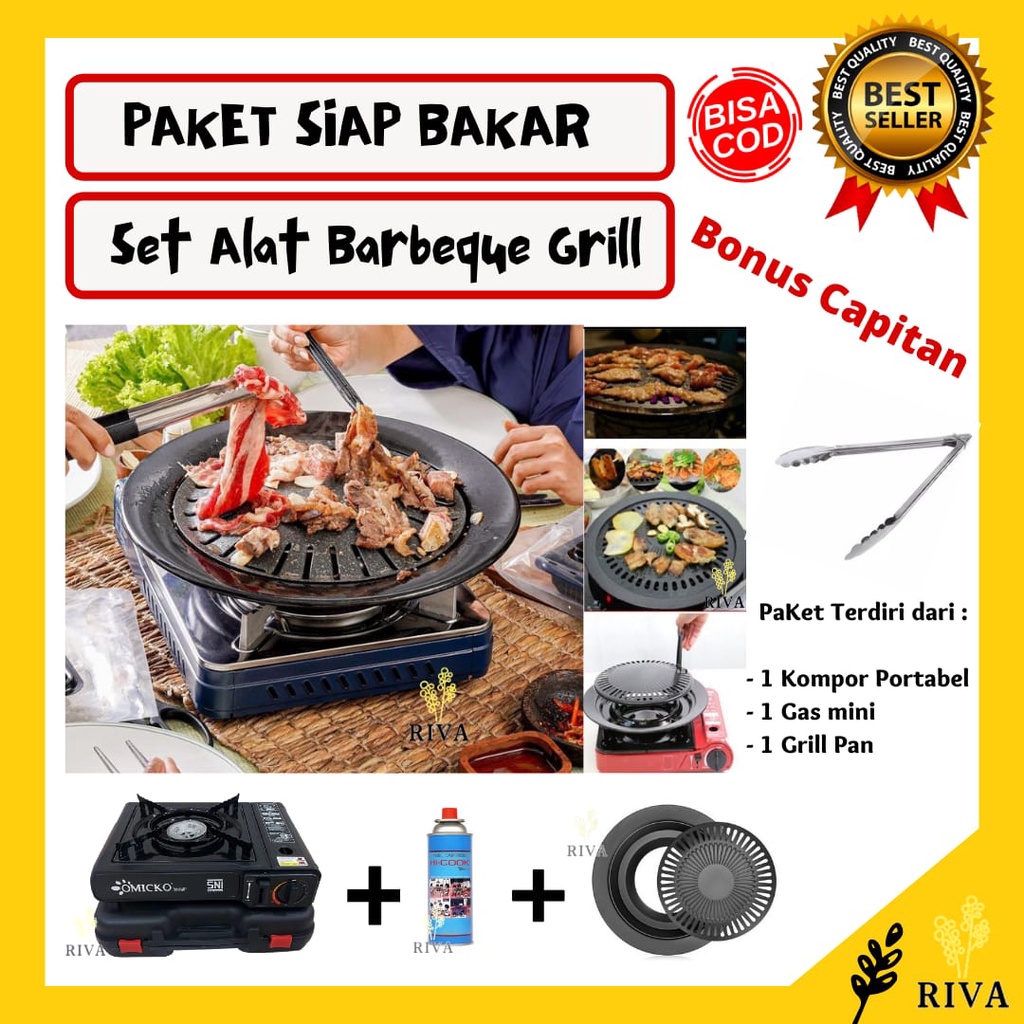 Jual [ PROMO ] COD PAKET SET KOMPOR GAS PANGGANGAN PANGGANG PORTABLE ...