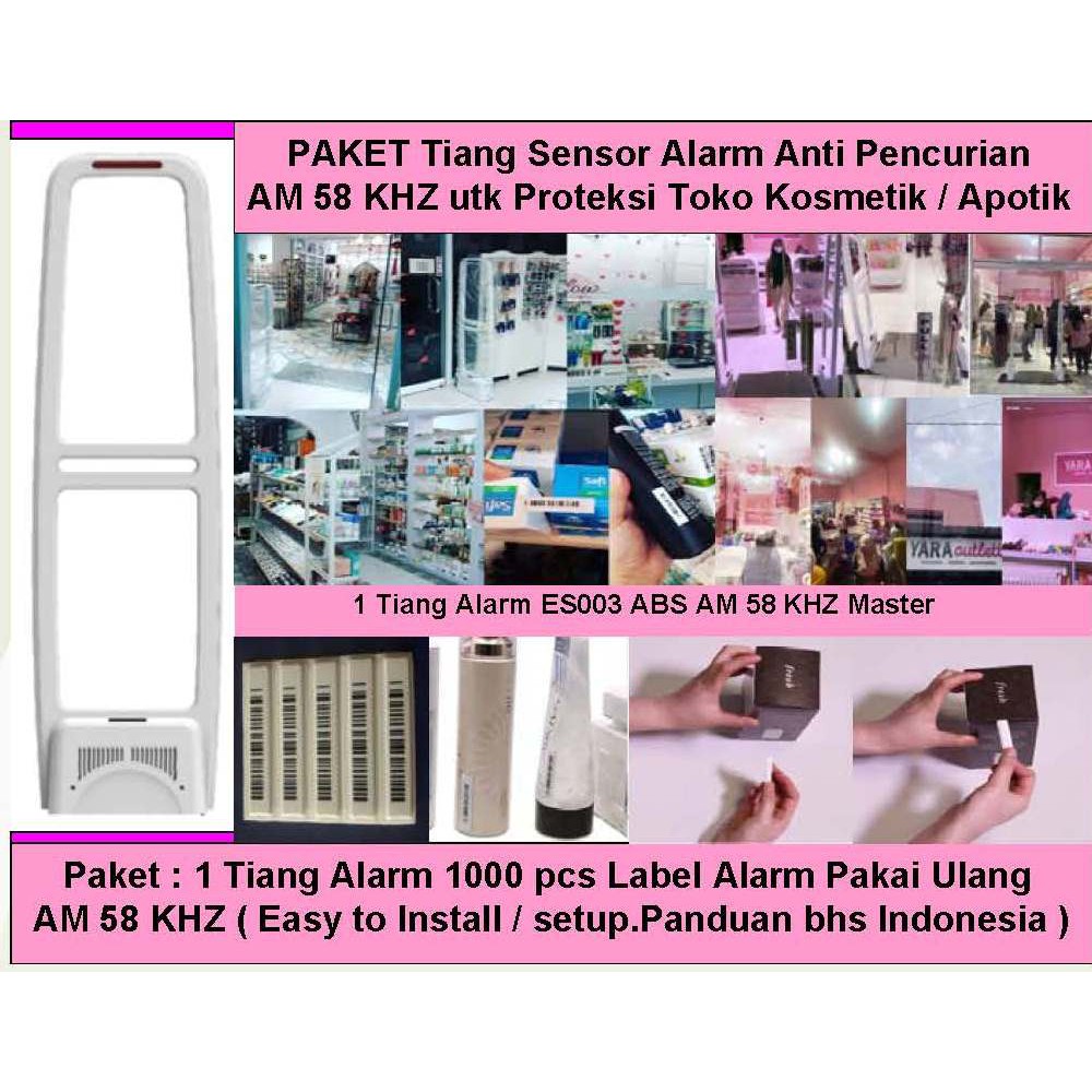 Jual Paket Tiang Sensor Alarm AM 58 KHZ ABS utk Proteksi Toko Kosmetik ...