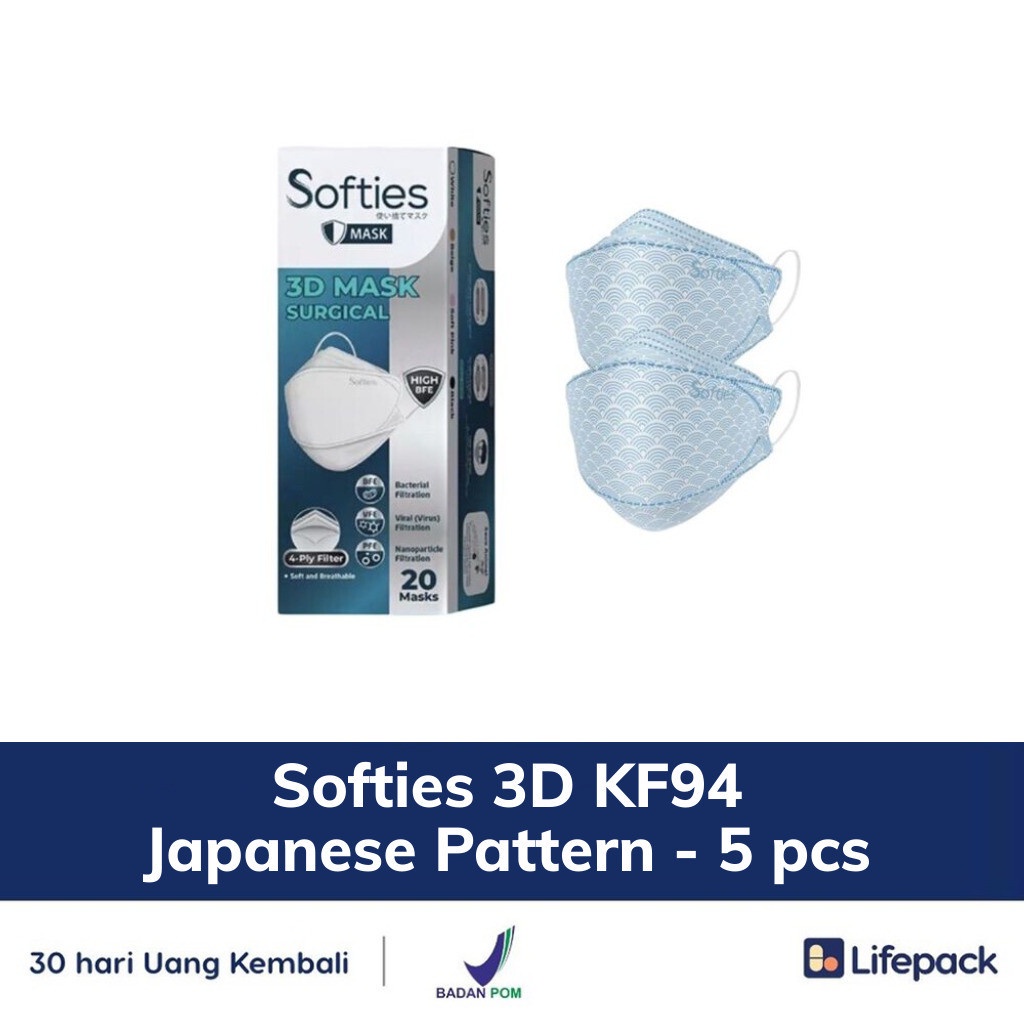 Jual Softies 3D KF94 Japanese Pattern - 20 pcs - Masker Pelindung Debu ...
