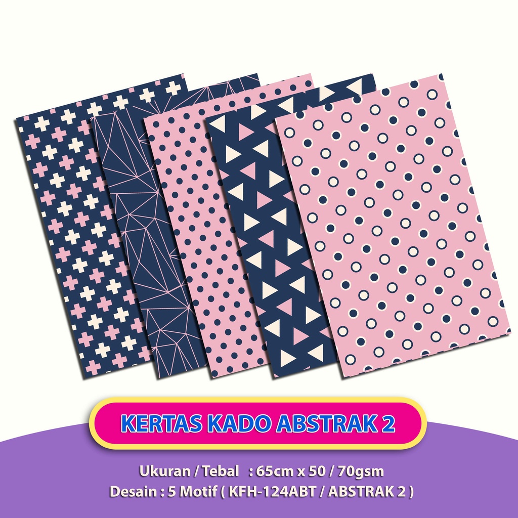 Jual Kertas Kado Abstrak isi 50 / Bungkus Kado Motif Abstract KFH ...