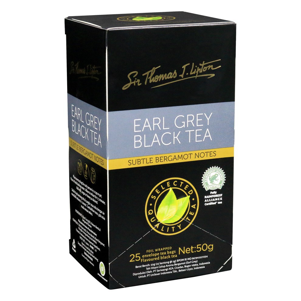 Jual Sir Thomas J.Lipton Earl Grey Black Tea / Teh Hitam Aroma Bergamot ...