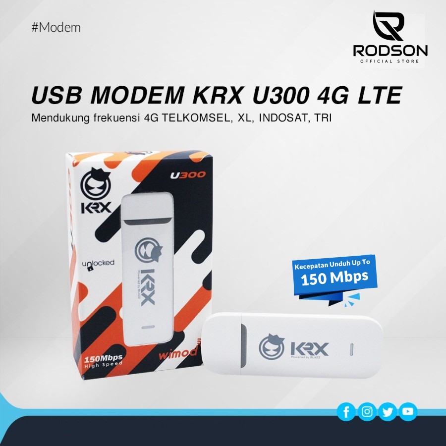 Jual Modem Wifi USB Wingle KRX U300 4G LTE 150Mbps Unlock All Operator ...