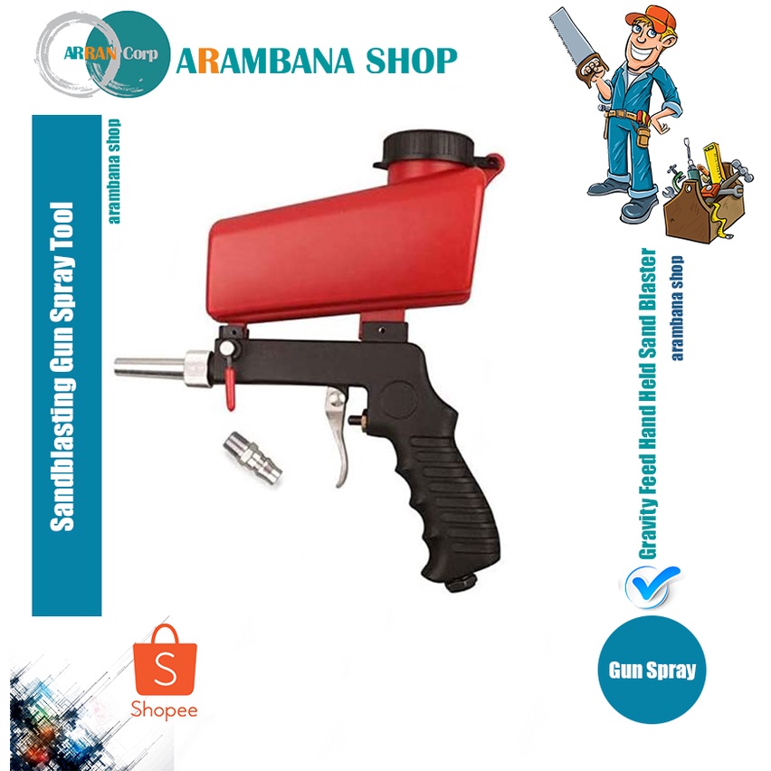 Jual Sand Blaster Gravity Pneumatic Gun 90 PSI Merah | Shopee Indonesia