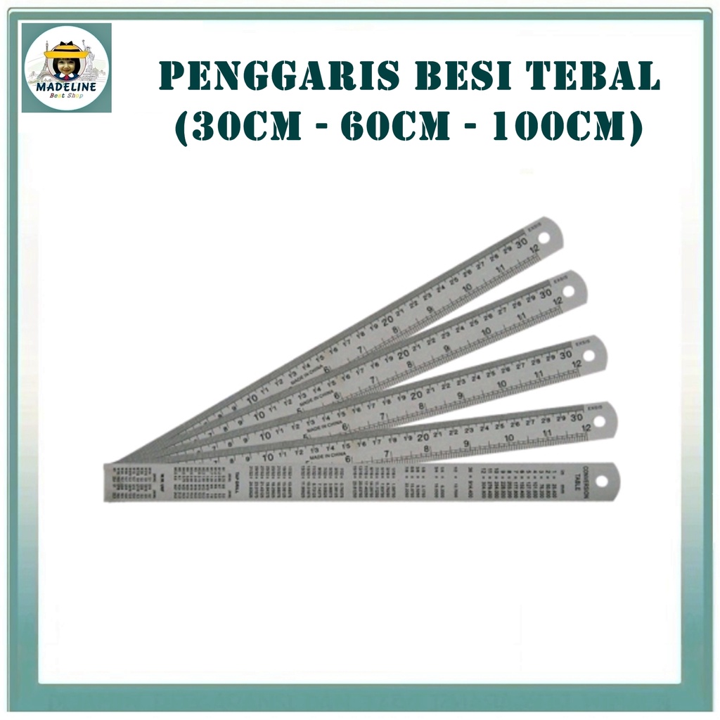 Jual Penggaris Stainless Steel Tebal ( 30 cm / 60 cm / 100 cm ) | Shopee Indonesia