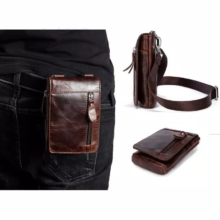 Jual Tas mini Pria Sling Bag Slim Kulit Premium Terbaru Keren - TAS HP ...