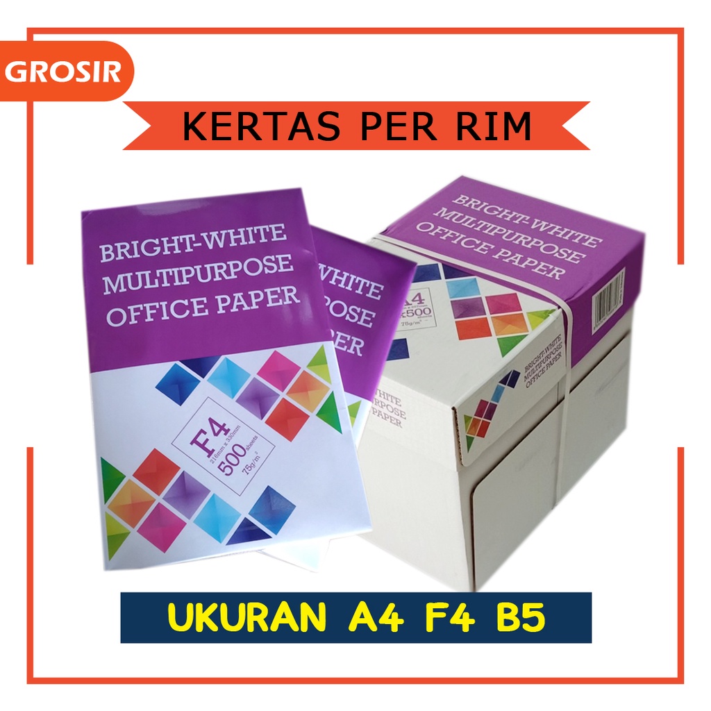 Jual Kertas HVS A4 B5 F4 per RIM | Shopee Indonesia
