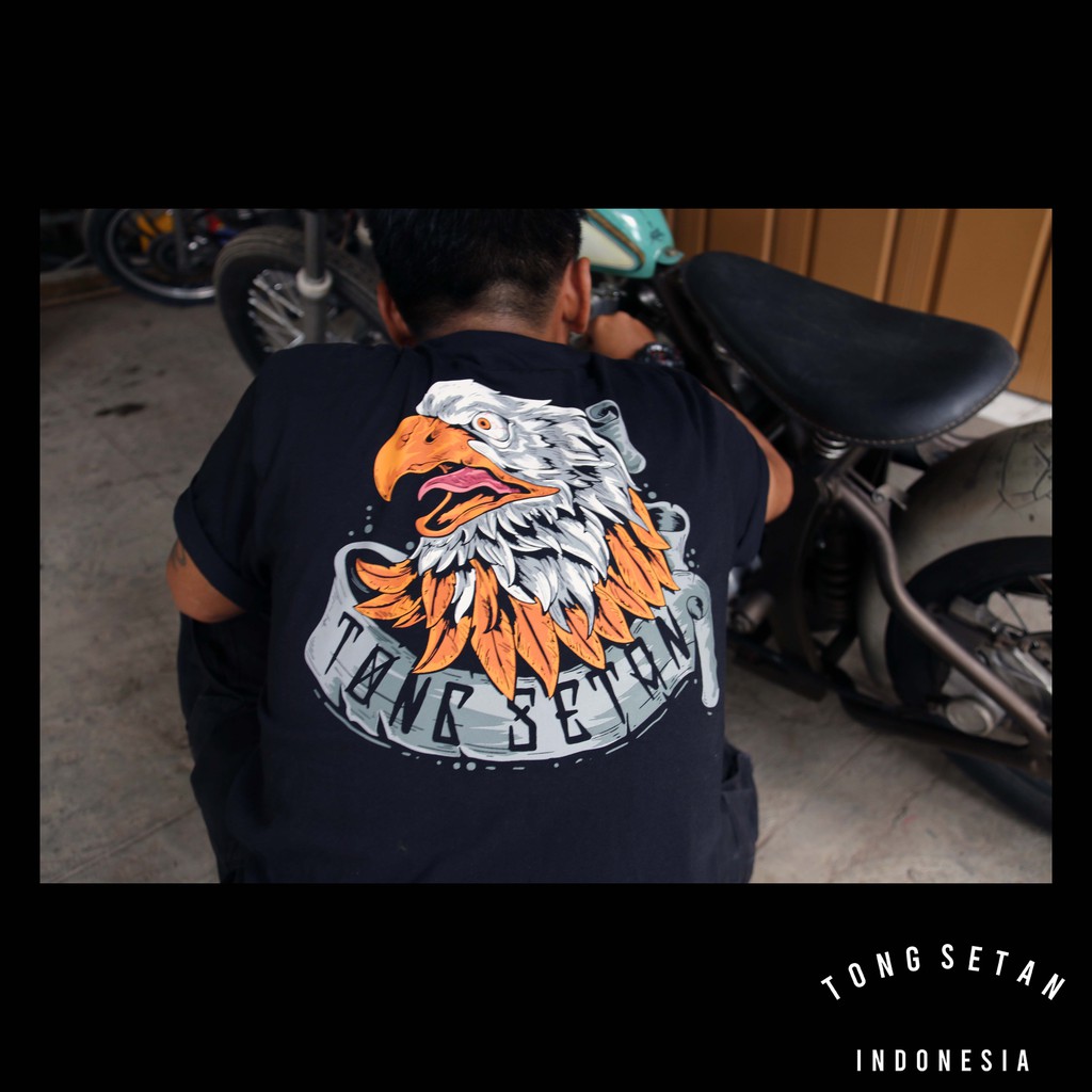 Jual KAOS TONG SETAN "EAGLE" HITAM | Shopee Indonesia
