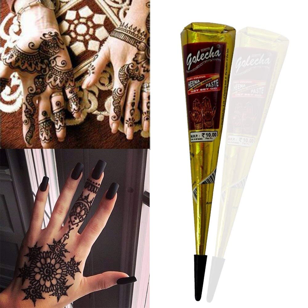 Jual Golecha Henna Black - Hena Tangan dan kaki Hitam 1 Pcs | Shopee ...