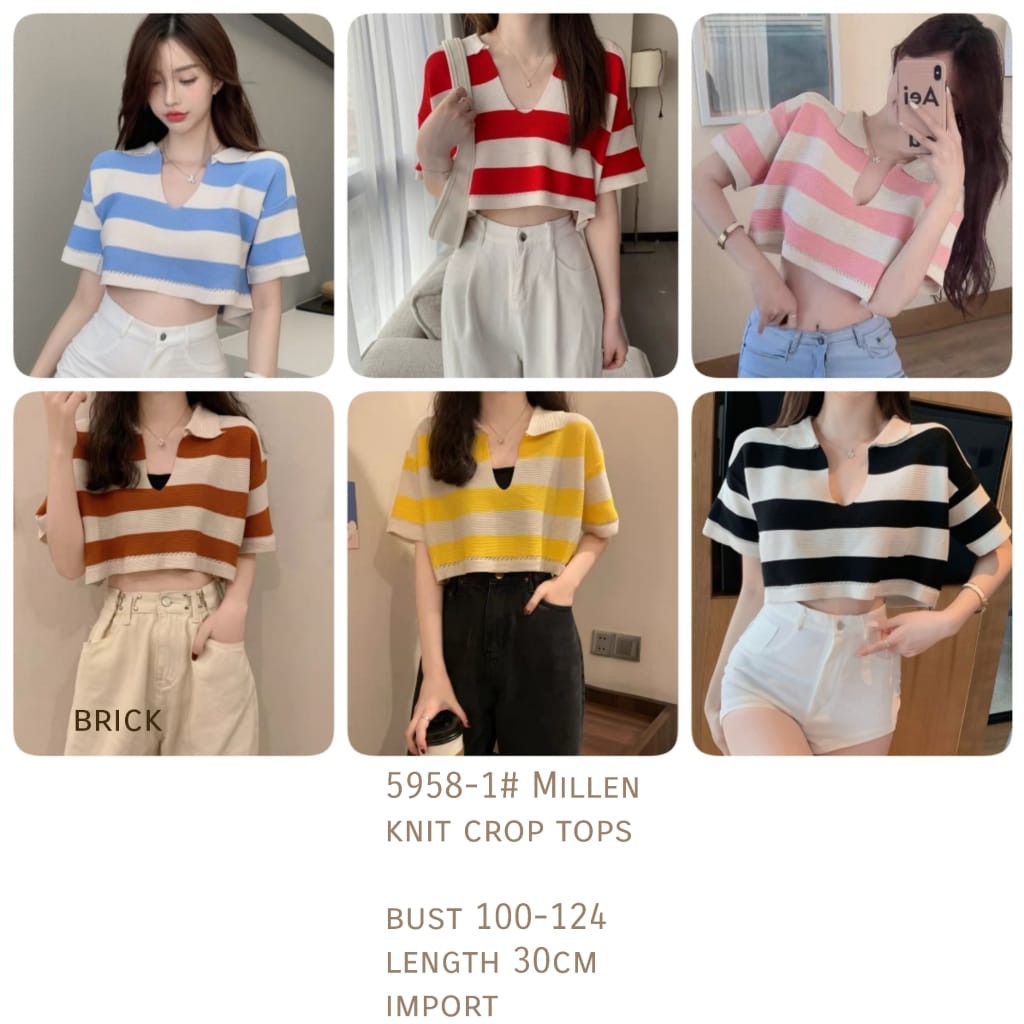 Jual NGJ 3M 5958-1 BLOUSE MILEN STRIPED KNIT TOPS FASHION PREMIUM IMPORT THREE M TM | Shopee ...