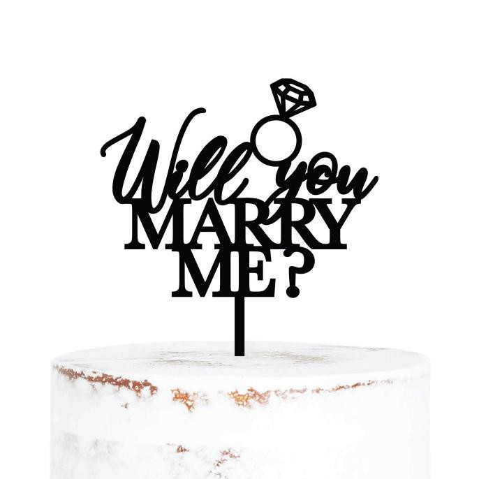 Jual Cake Topper Will You Marry Me Caketopper Lamaran Hiasan Kue ...