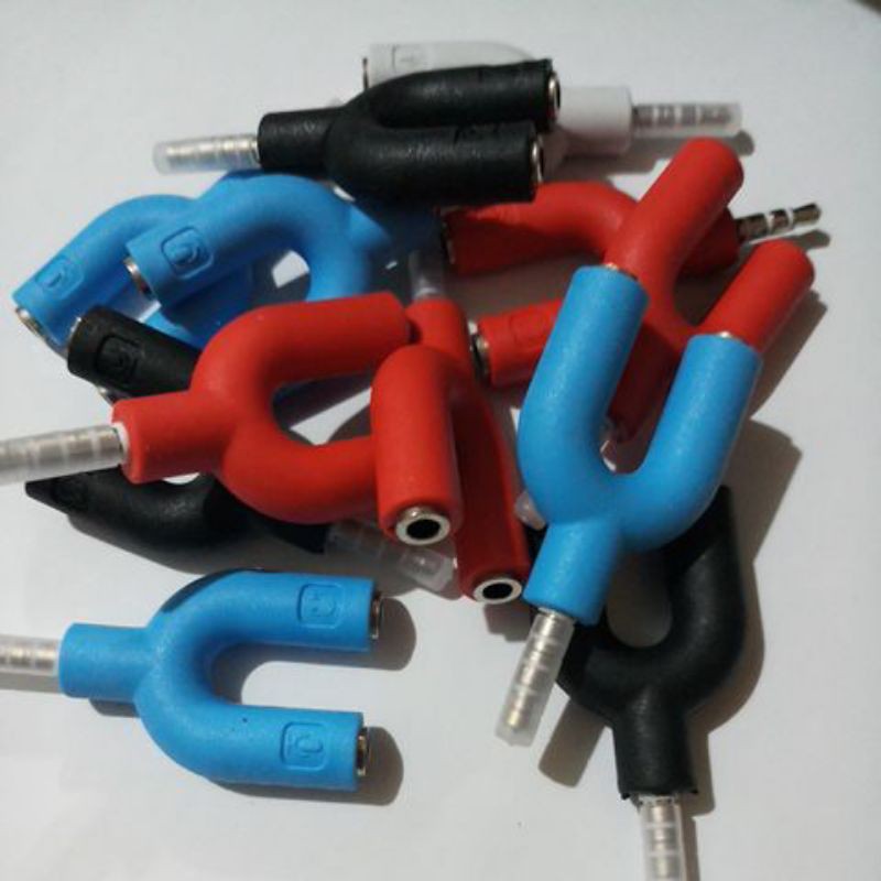 Jual Audio Splinter Jack 3.5mm to Dual Female U Shape 2 in 1 | Shopee ...