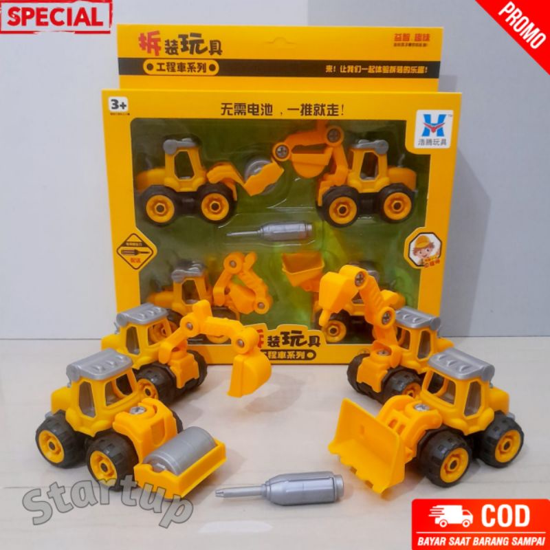 Jual Mainan DIY Mobil Truck Konstruksi 4in1 Bongkar Pasang / Mainan ...