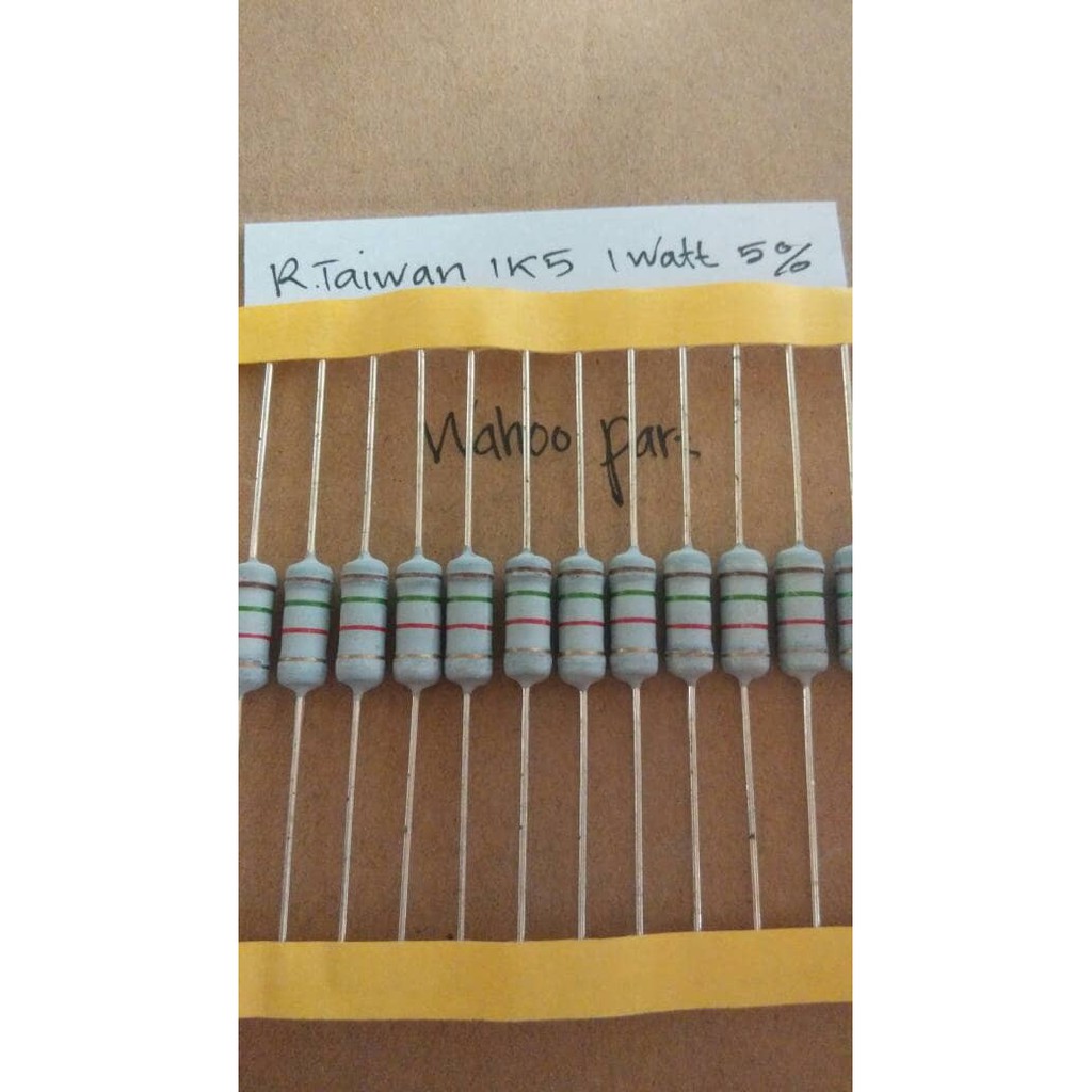 Jual Resistor 1K5 1 watt 5% taiwan harga per 10 pcs | Shopee Indonesia