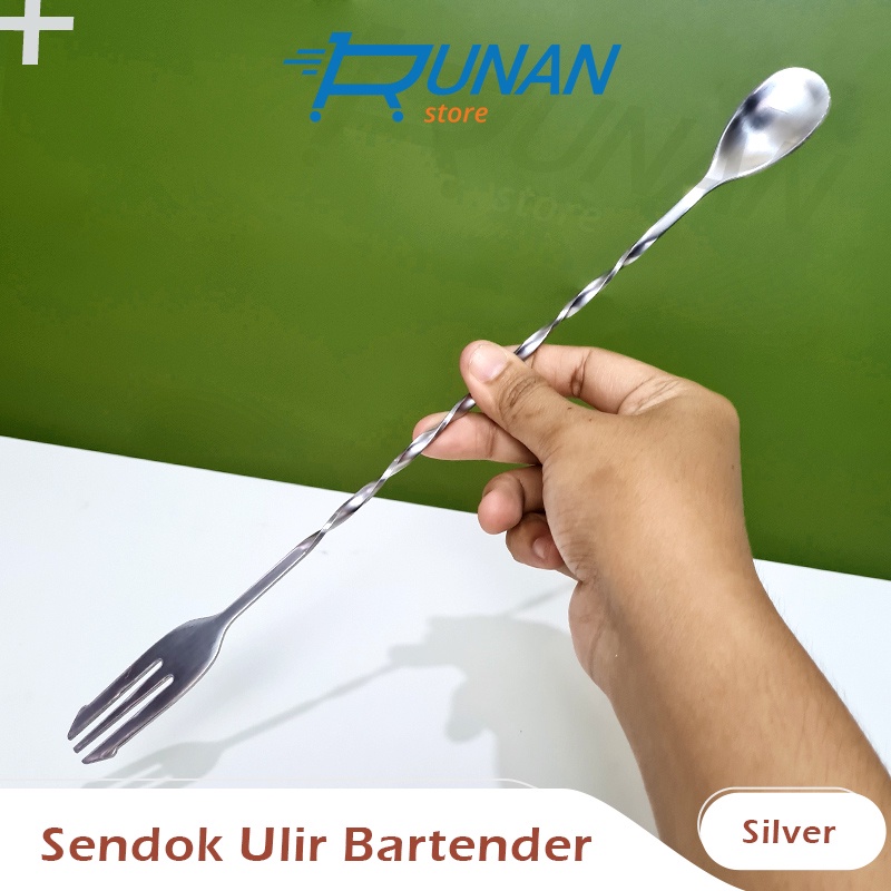 Jual Sendok Bartender Ulir 2 Sisi - Sendok Garpu Aduk Panjang ...