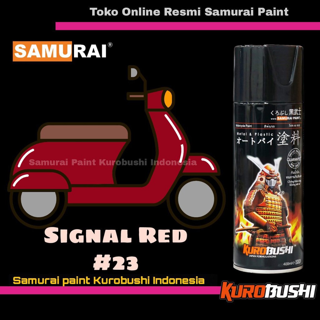 Jual Samurai Paint SIGNAL RED 23 Warna Standar Merah Signal Cat Semprot ...