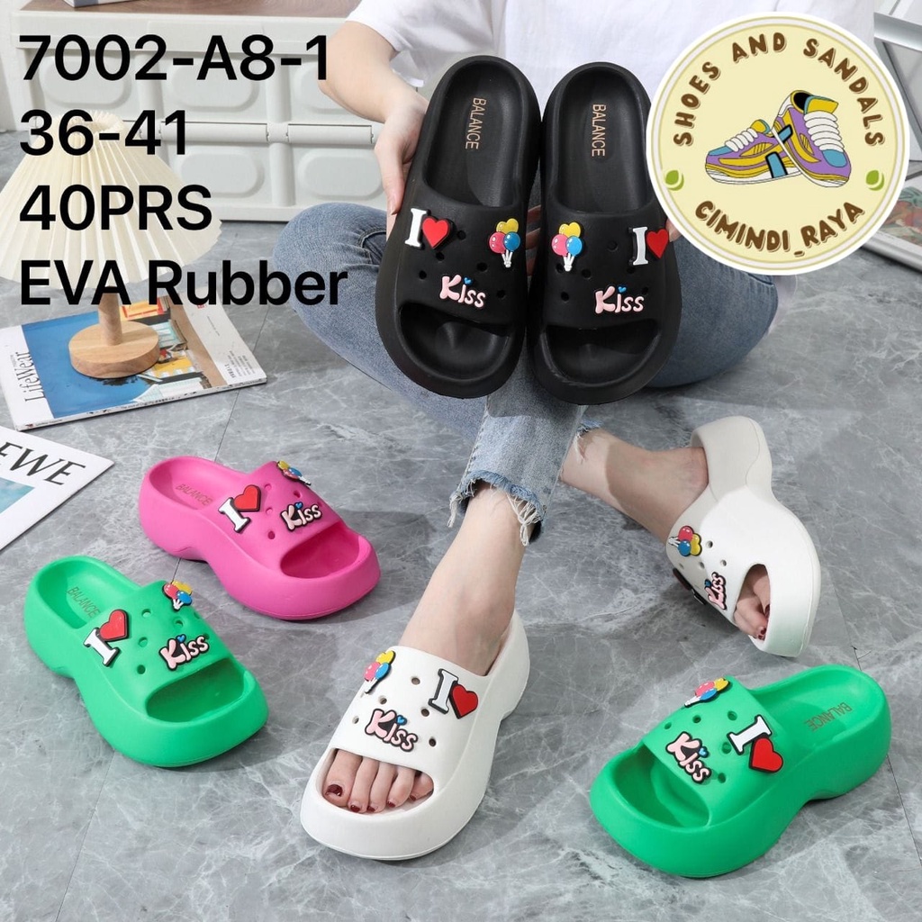 Jual sandal selop wedges thofu fuji eva rubber premium 7002-A8-1 SIZE ...