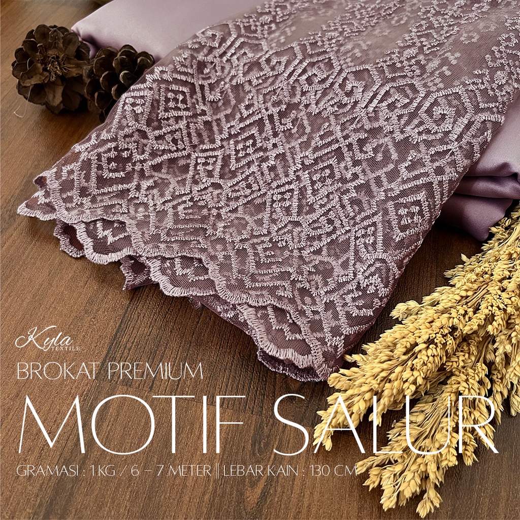 Jual 1/2 METER BROKAT TILE PRANCIS MOTIF SALUR/BAHAN KEBAYA/BAHAN ...