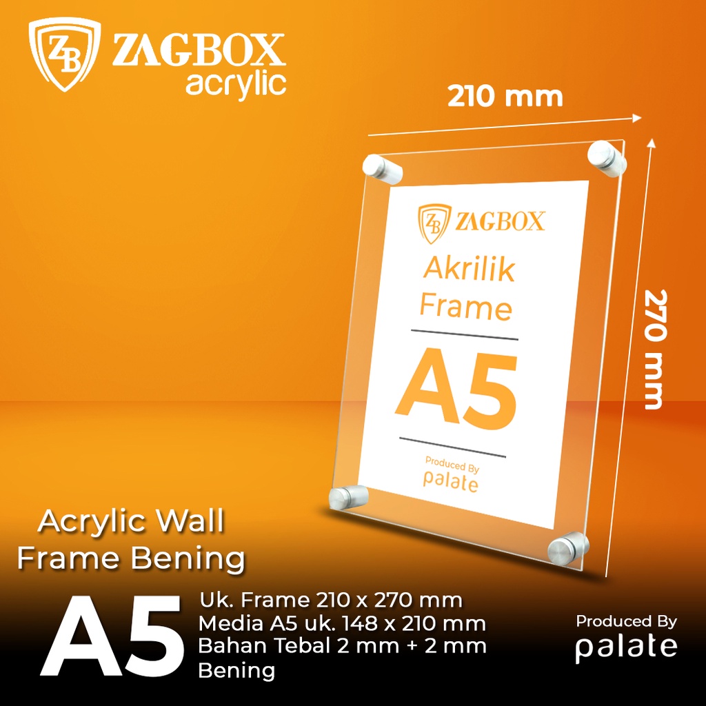 Jual AKRILIK FRAME A5 / ACRYLIC FRAME A5 2MM LANDSCAPE / PORTRAIT ...