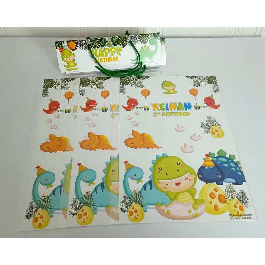 Jual plastik snack dino / kantong snack dino / plastik bingkisan snack ...