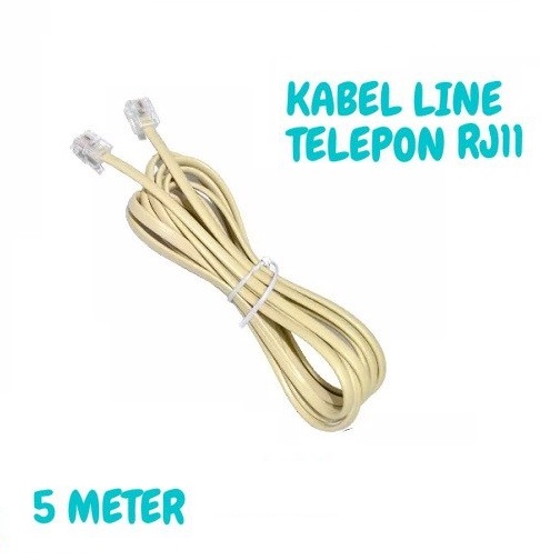 Jual Kabel Telepon 5 Meter + Di Lengkapi Dengan Jack RJ11 Siap pakai ...