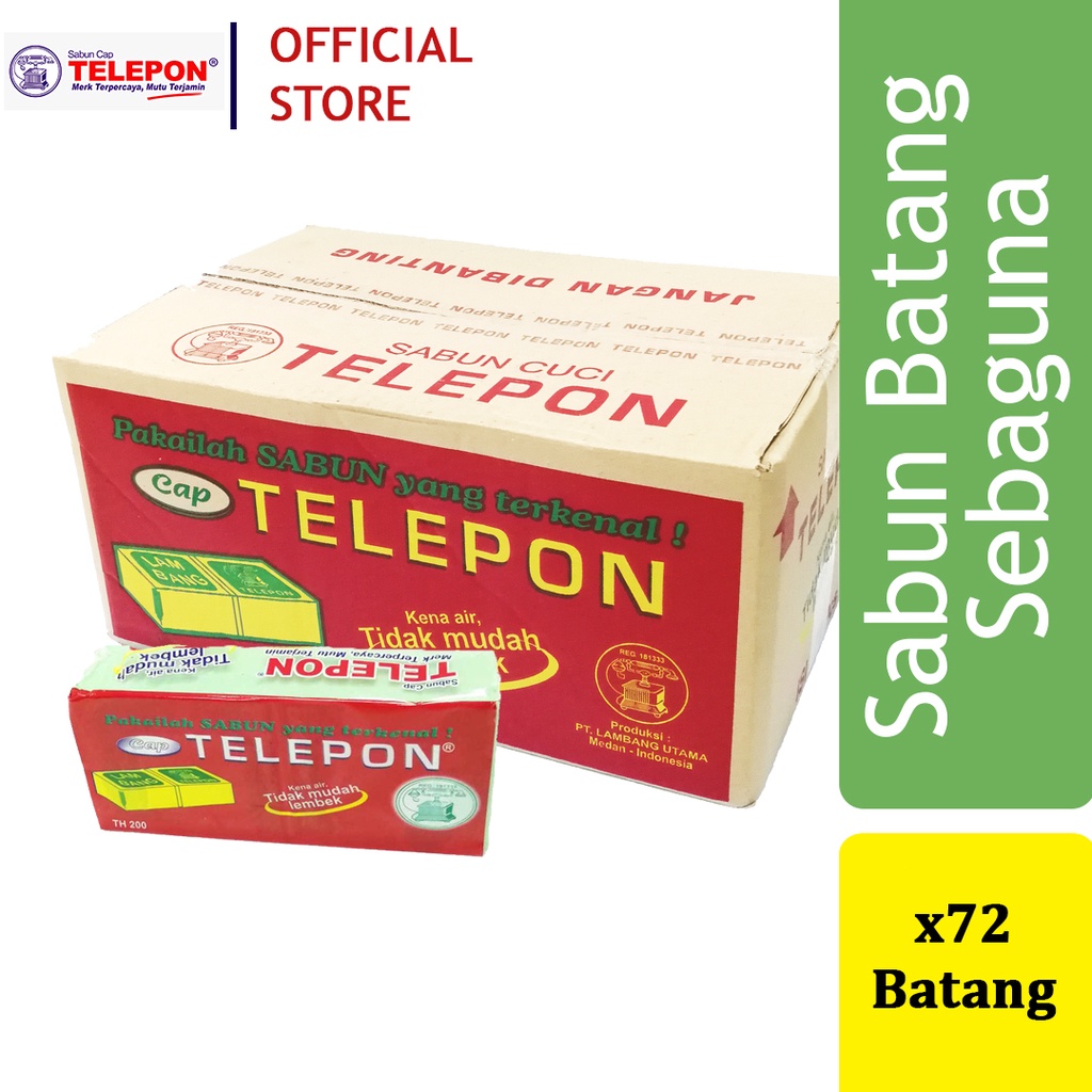 Jual 1 Karton - Sabun Cuci Batang Telepon isi 72 Batang @200gr (Gojek ...