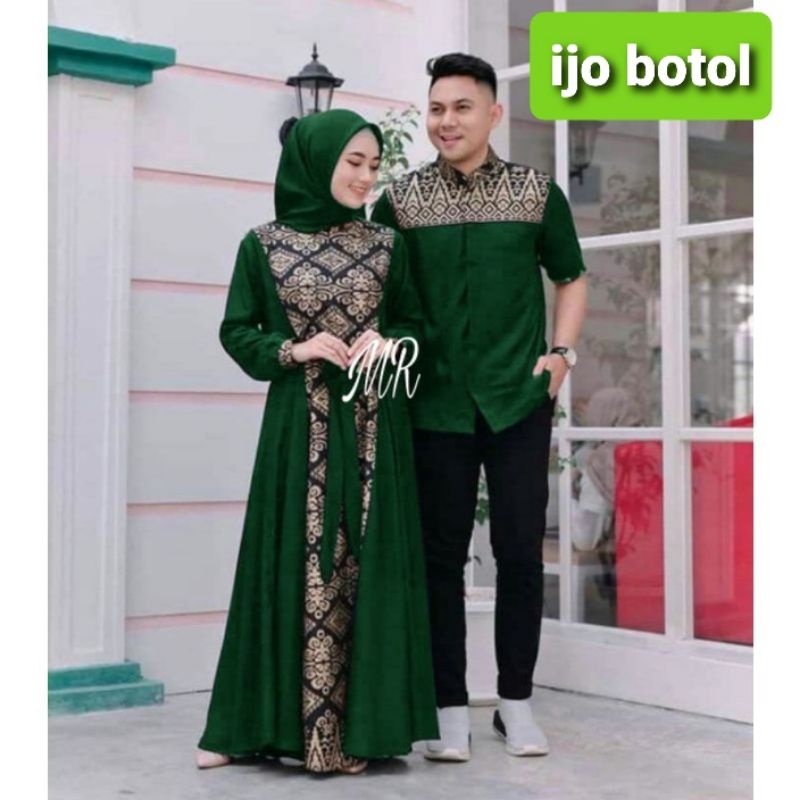 Jual (jual satuan ya)Couple kondangan terbaru gamis muslim kombinasi ...