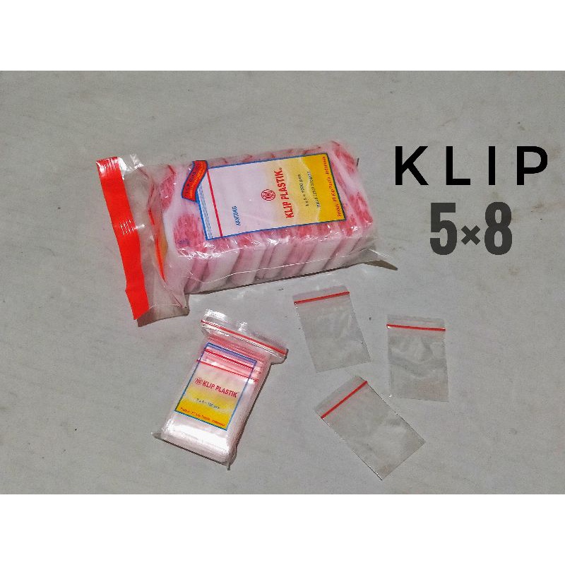 Jual Kantong Plastik Klip 8×5cm list merah/Plastik Ziperbag Kecil(isi ...