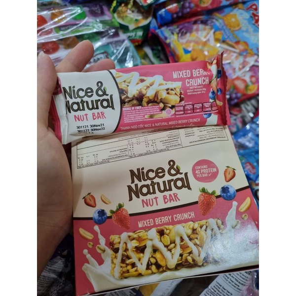 Jual NICE N NATURAL NUT BAR ISI 12/BOX MIX BARRY | Shopee Indonesia