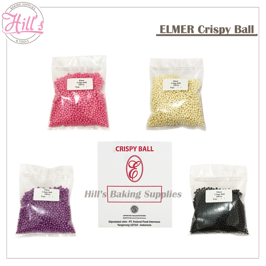 Jual ELMER CRISPY BALL 100GR & 250GR / COKLAT BUTIR / CHOCO WHITE ...