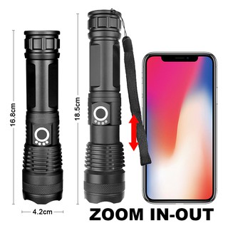 Jual TaffLED Senter LED XHP50 Long Range Cas USB P50 Power Display ...