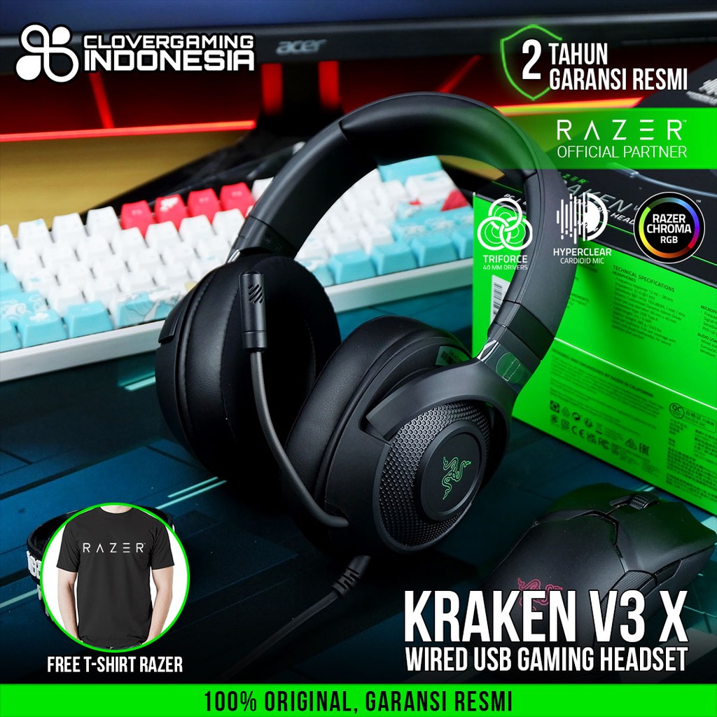 Jual Razer Kraken V3 X - V3X V3-X Wired USB Gaming Headset | Shopee ...