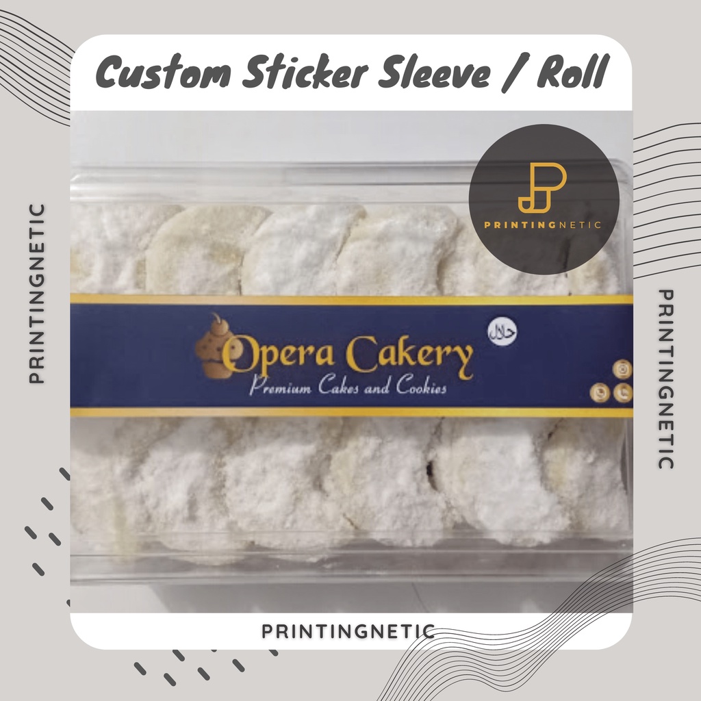 Jual (FREE DESIGN) Custom Sticker Sleeve Box Makanan Panjang / Sticker ...