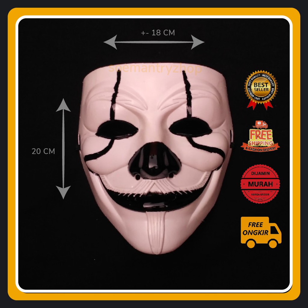 Jual Topeng Cosplay Hitam Anonymous Custom Premium mainan anak topeng ...