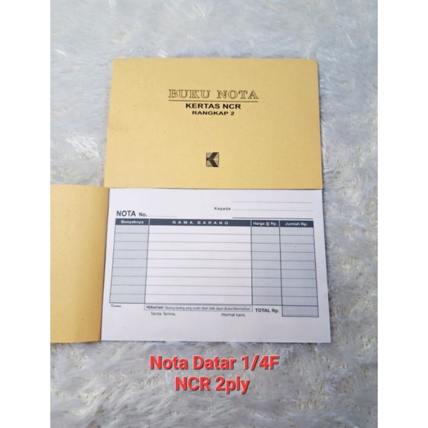 Jual Nota Datar /Surat Jalan 2ply NCR 1/4Folio (16x10,2cm) 25lbr(N35 ...