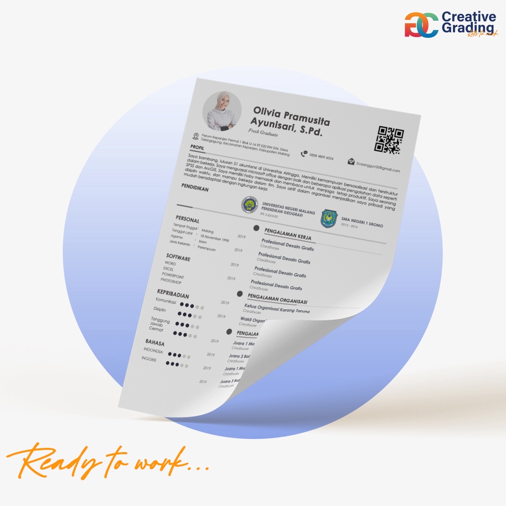 Jual Jasa Desain CV [Curriculum Vitae] KODE (MINIMALIS) | Shopee Indonesia