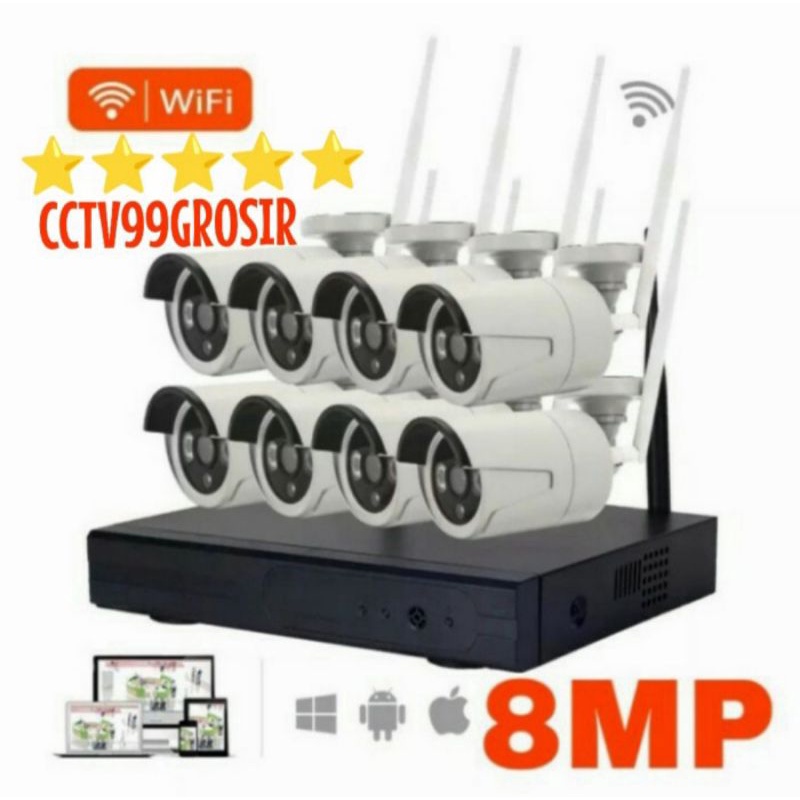 Jual Paket CCTV Wireless NVR kit 8ch 8MP Super HD Wireless Full Hd HDD ...