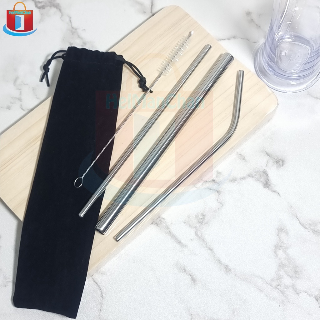 Jual Alat Minum Set Sedotan Stainless Steel 4in1 Straw Boba | Shopee ...