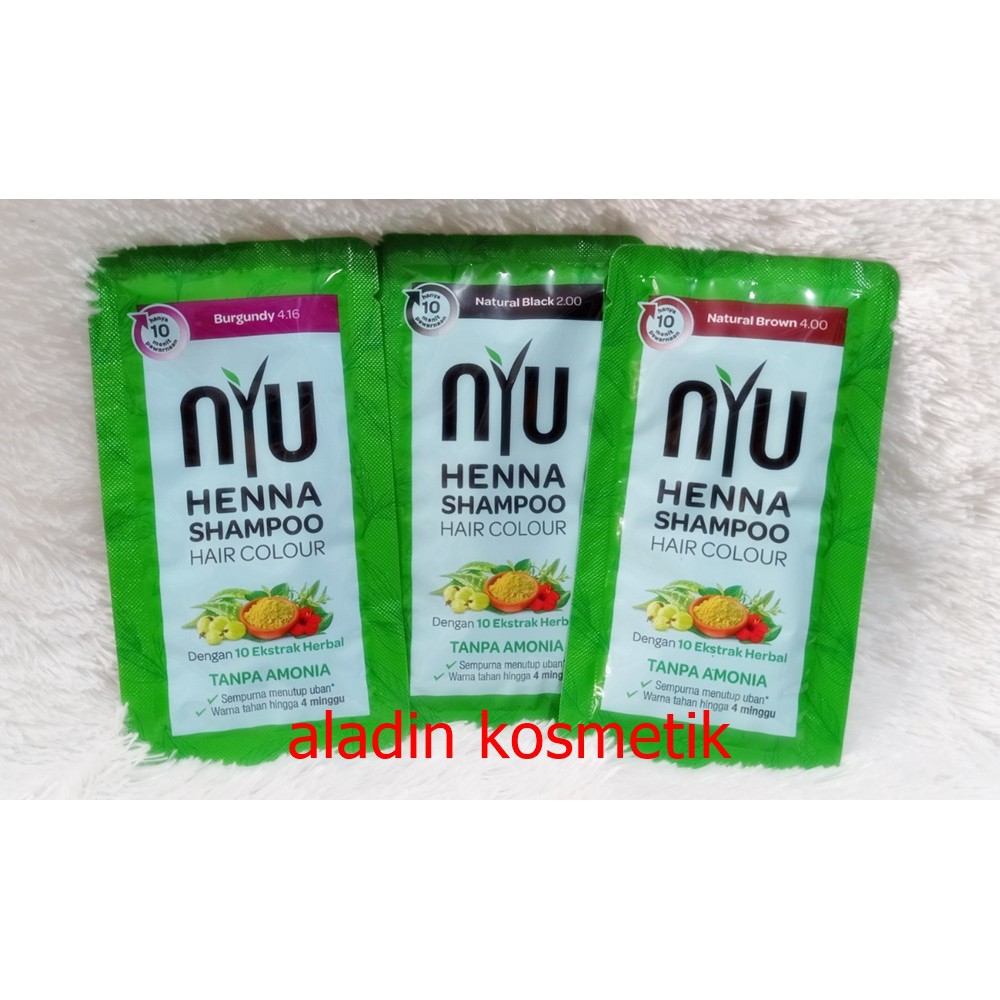 Jual NYU Henna Shampoo Hair Color TANPA AMONIA 20 ML ( FREE SARUNG ...